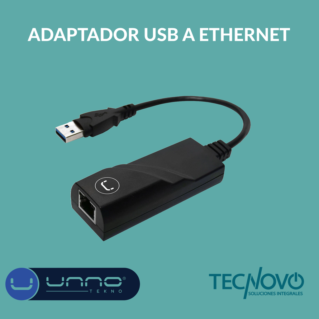 Adaptador UNNO AD3003 USB 3.0 a Gigabit | TECNOVO SOLUCIONES INTEGRALES